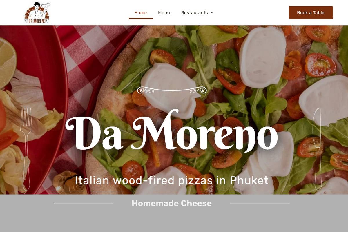 Da Moreno Pizzeria - M.BiZ - Web Design & SEO in Phuket